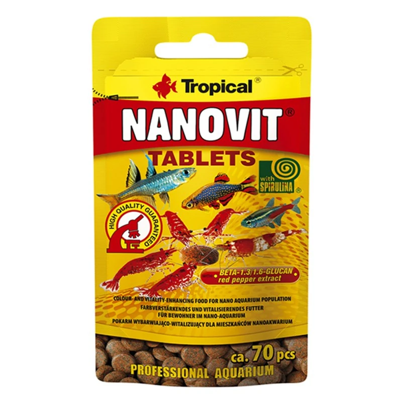 Tropical Nanovit Tablets 10 g Nano ve Küçük Balıklar İçin Tablet Yem ...